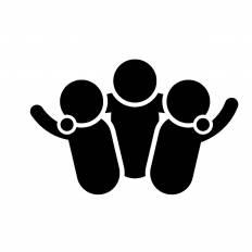 3人組｜シルエット イラストの無料ダウンロードサイト「シルエットAC」