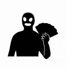 強盗｜シルエット イラストの無料ダウンロードサイト「シルエットAC」